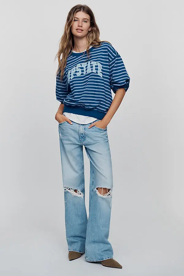PILCRO Niki Cotton Bubble Sweatshirt