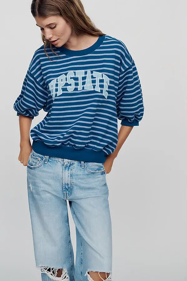 PILCRO Niki Cotton Bubble Sweatshirt