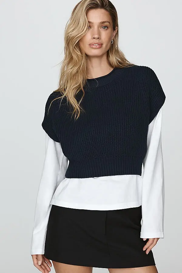 PILCRO Twofer Roll Neck Top