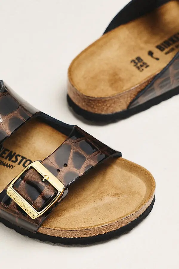 BIRKENSTOCK Arizona Croc-embossed Sandals