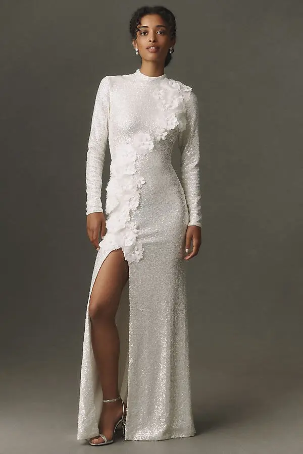 HELSI Tracy 3d Floral Maxi Dress - Ivory