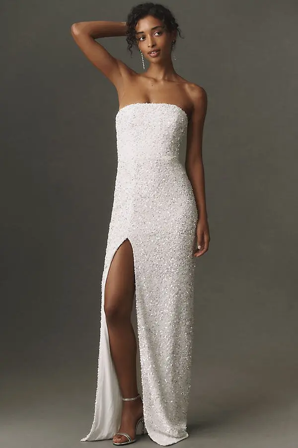 HELSI Lola Strapless Sequin Maxi Dress - Ivory
