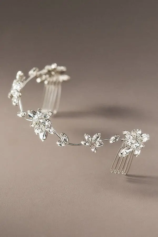 TWIGS & HONEY Crystal Pearl Burst Tiara