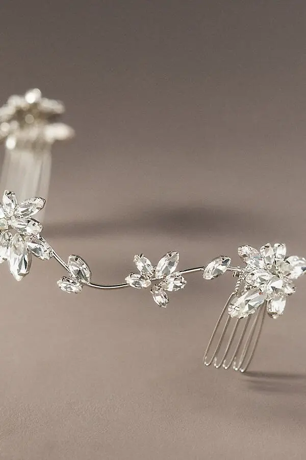 TWIGS & HONEY Crystal Pearl Burst Tiara