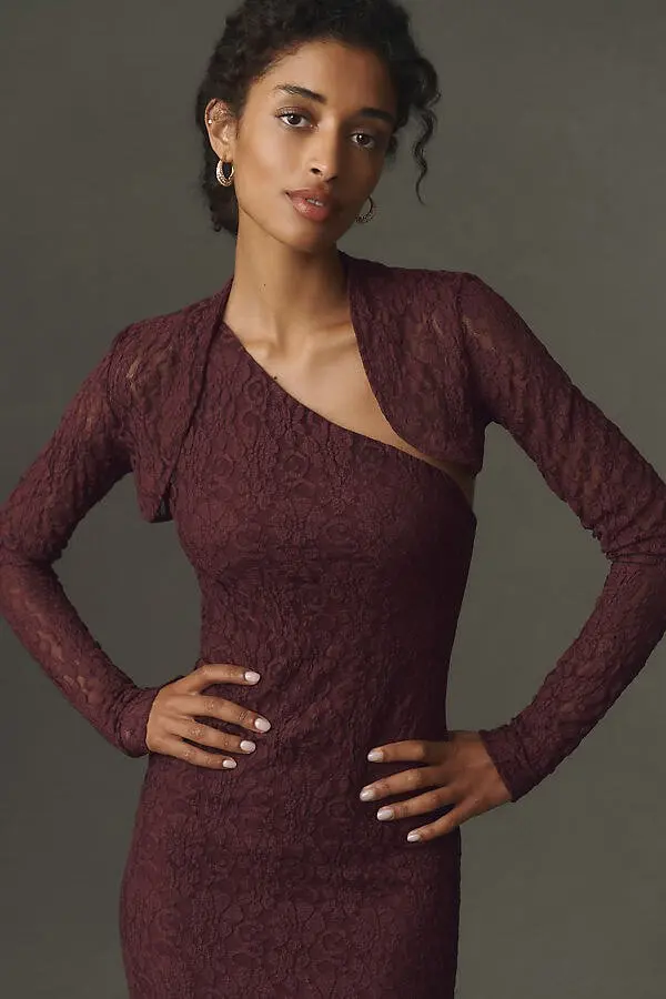 Bhldn Stretch Lace Bolero Maxi Dress