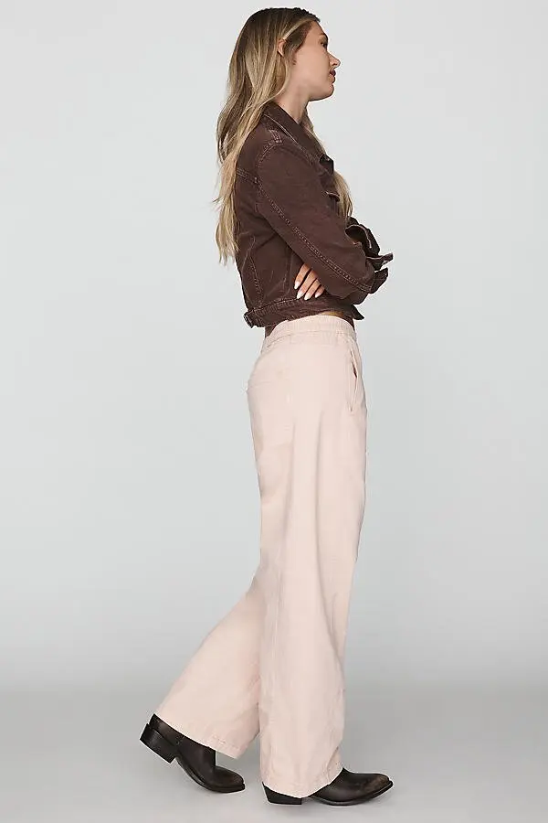 PILCRO Izzie Relaxed Pull-on Barrel Pants - Rose