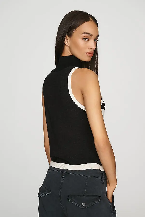 Maeve Graphic Mock-neck Sweater Tank Top