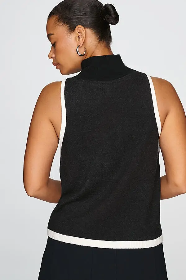 Maeve Graphic Mock-neck Sweater Tank Top