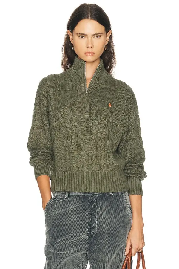 Polo Ralph Lauren Long Sleeve Sweater In Army