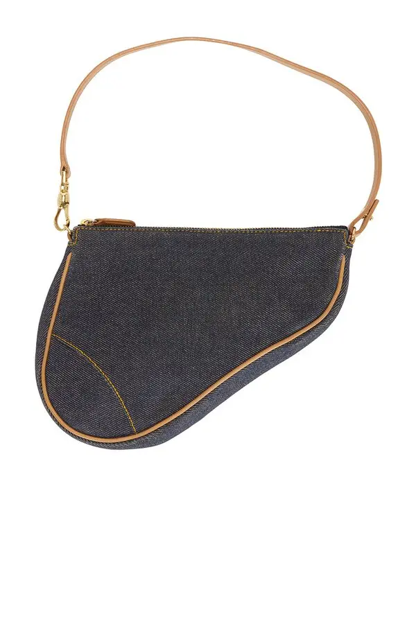 Dior Denim Pochette Saddle Bag - Blue