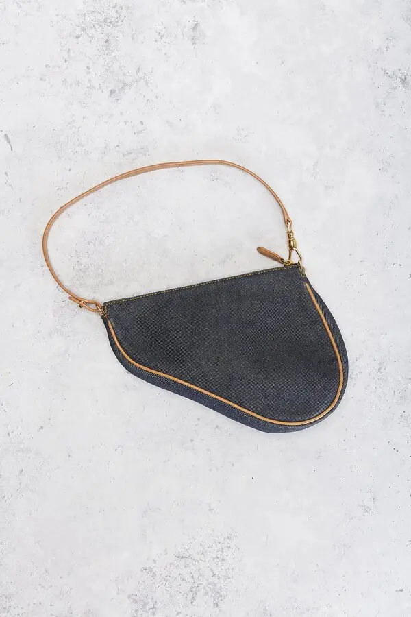 Dior Denim Pochette Saddle Bag
