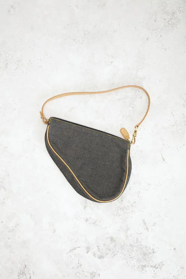 Dior Denim Pochette Saddle Bag