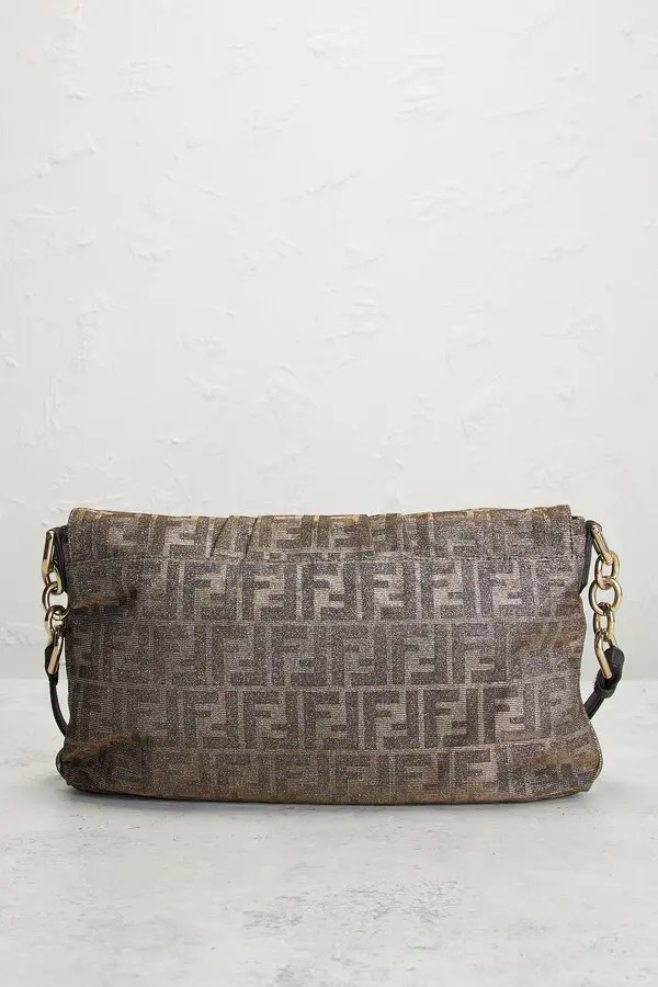 Fendi Zucchino Baguette Shoulder Bag