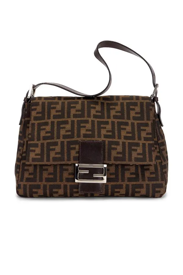 Fendi Zucca Mama Forever Baguette Shoulder Bag - Brown