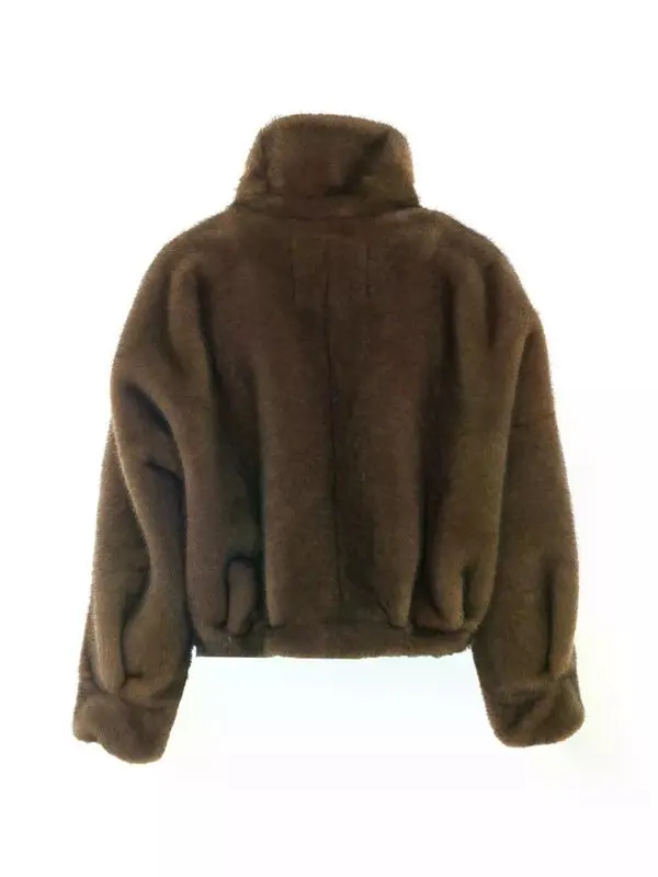 VALENTINI 1972 High-neck Faux-fur Jacket - Green