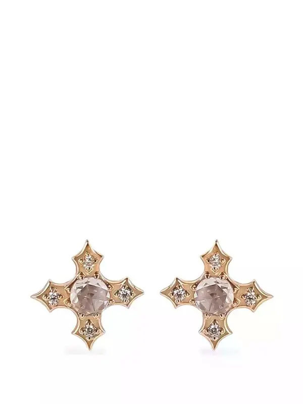PARULINA Tudor Diamond Stud Earrings - Pink
