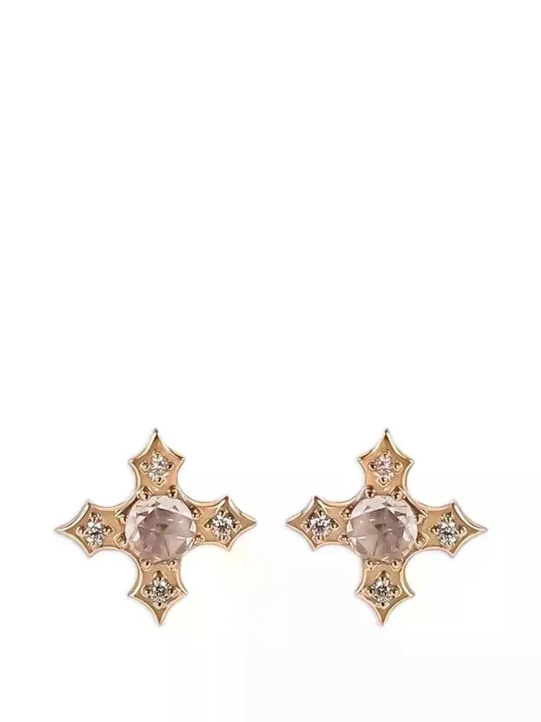 PARULINA Tudor Diamond Stud Earrings - Pink