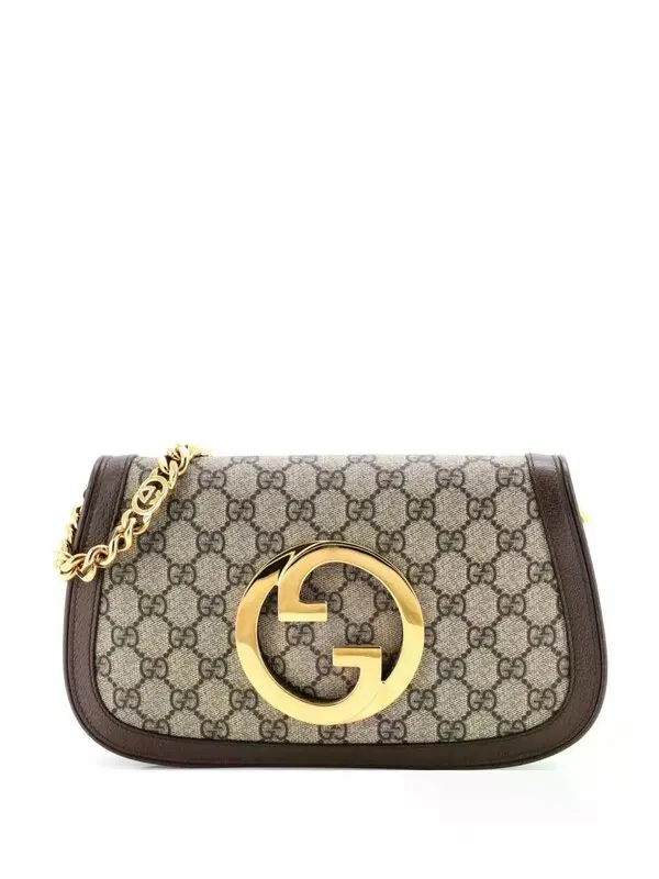 Gucci Blondie Small Gg Coated Canvas Chain Flap Shoulder Bag - Brown