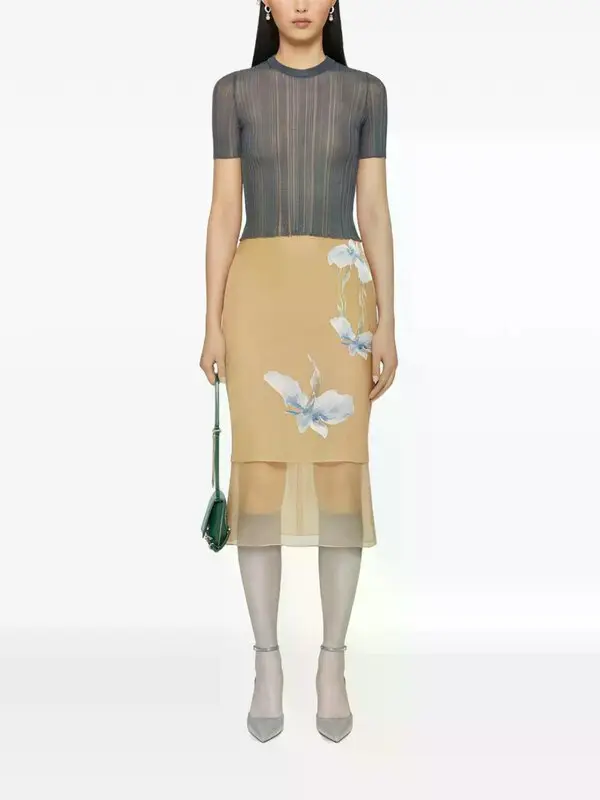 Givenchy Iris Layered Midi Skirt