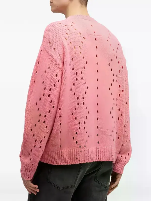 Givenchy Distressed Argyle-knit Sweater
