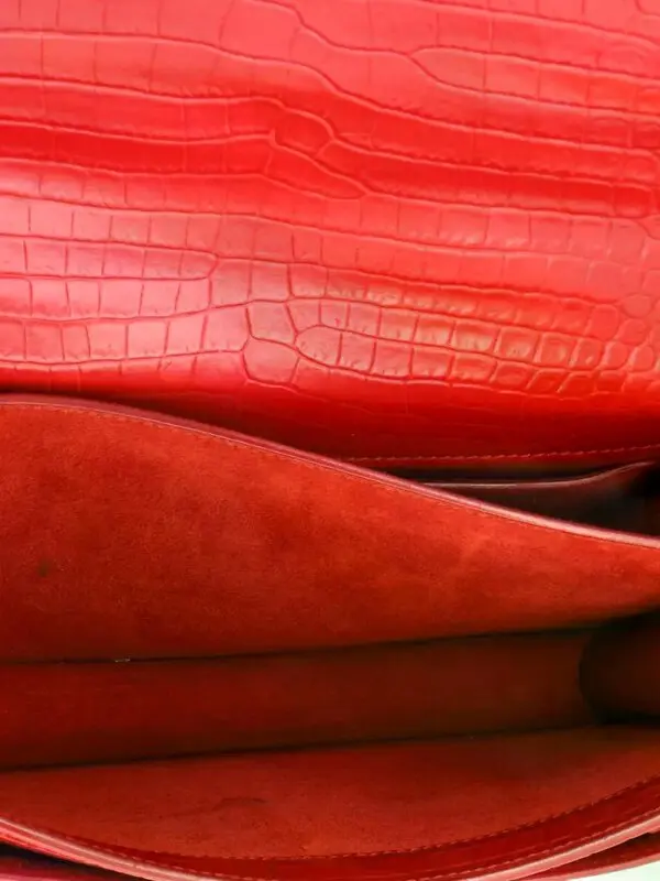 Saint Laurent Sunset Crocodile Embossed Leather Medium Crossbody Bag