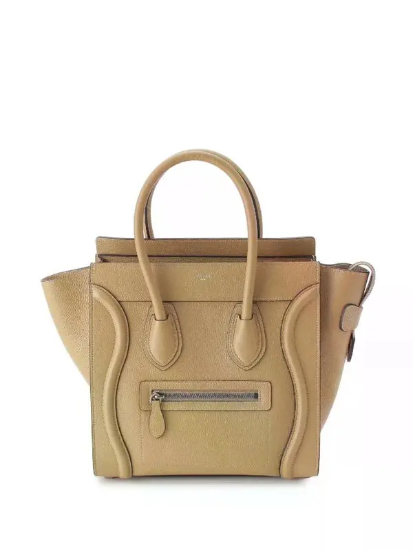 Celine 2010-2026 Micro Drummed Calfskin Luggage Tote Bag - Neutrals