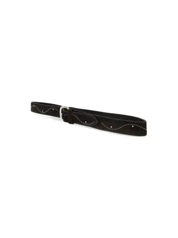 ALBERTO LUTI Studded Suede Belt