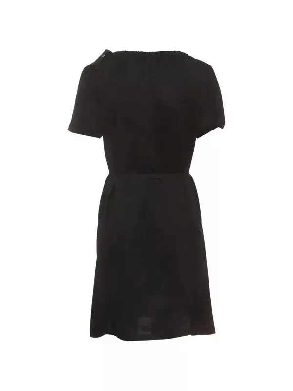 Prada Ruffle-trimmed Belted Midi Dress