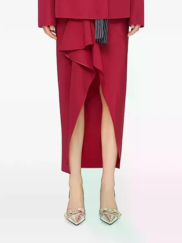 Givenchy Ruffled Asymmetric Midi Skirt