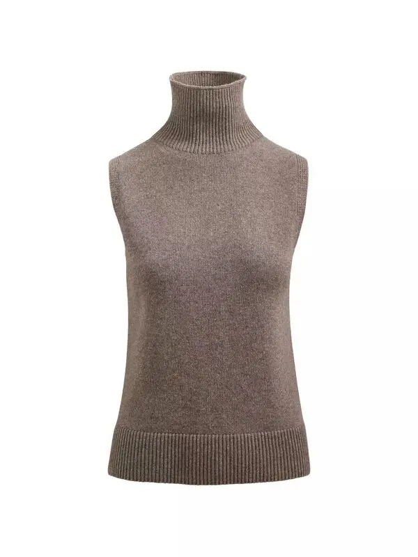 Brandon Maxwell Bruno Sleeveless Turtleneck Vest