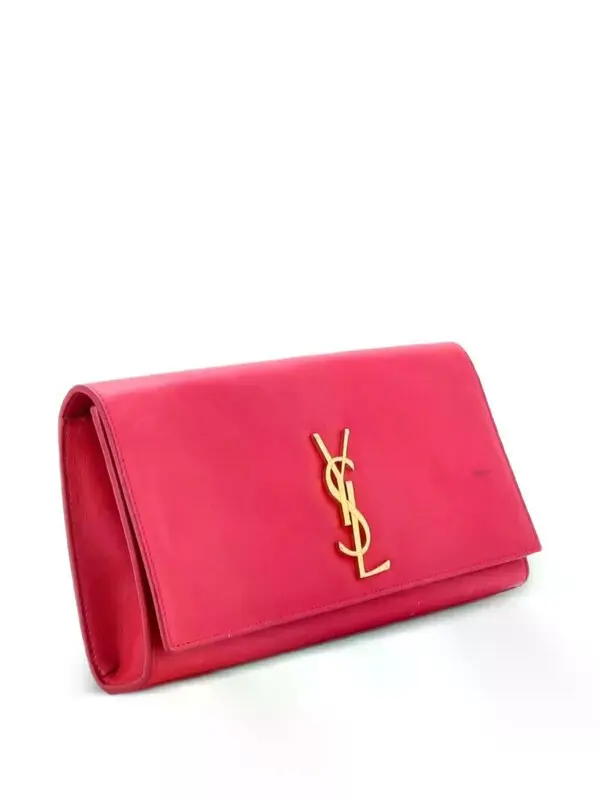 Saint Laurent Classic Monogram Leather Long Clutch Bag - Pink