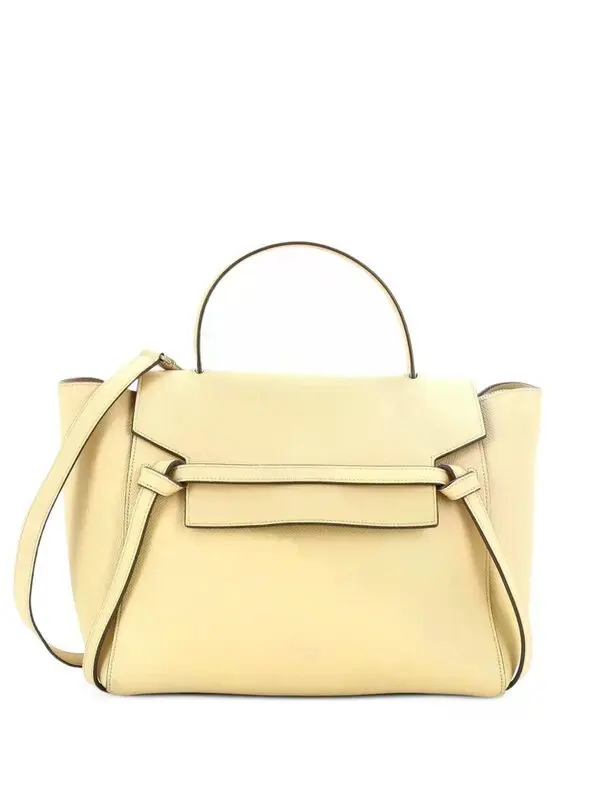 Celine Belt Bag Textured Leather Shoulder Bag - Yellow