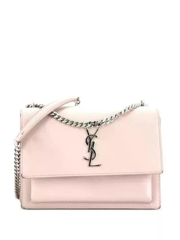 Saint Laurent Sunset Leather Medium Crossbody Bag - Neutrals