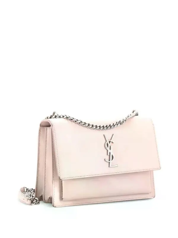 Saint Laurent Sunset Leather Medium Crossbody Bag - Neutrals