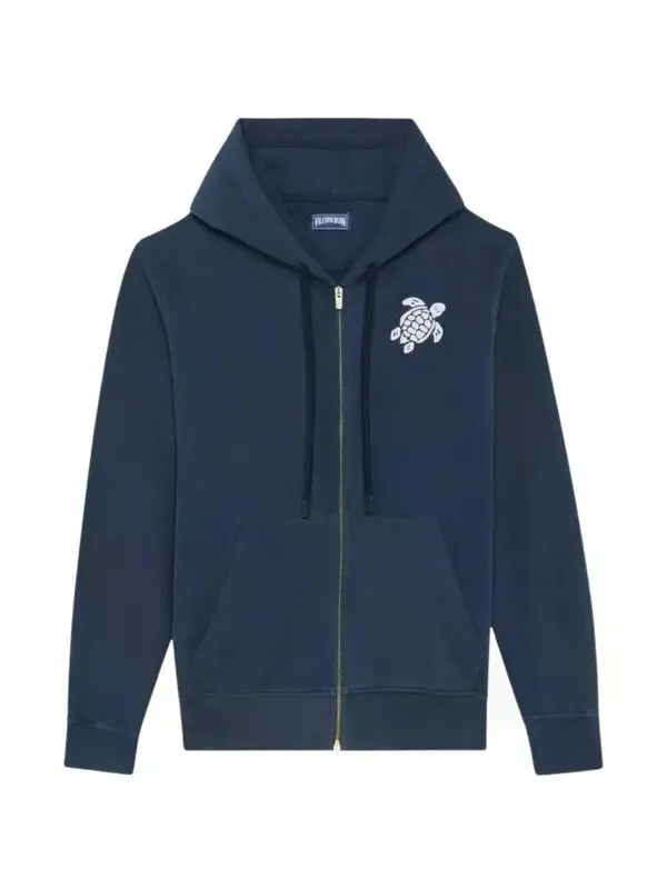 Vilebrequin Big Turtle Embroidery Zip-up Hoodie