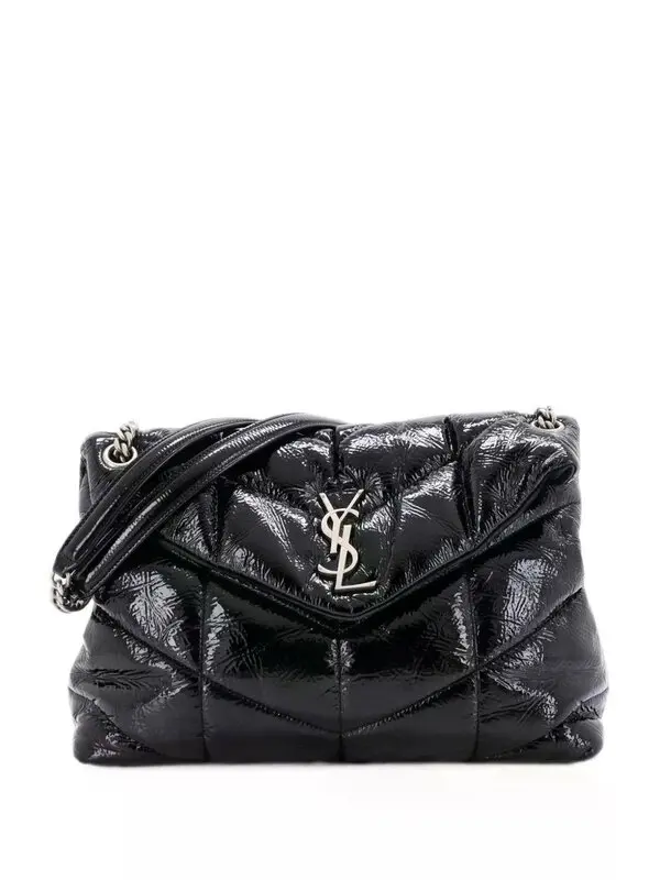 Saint Laurent Loulou Puffer Quilted Patent Medium Shoulder Bag