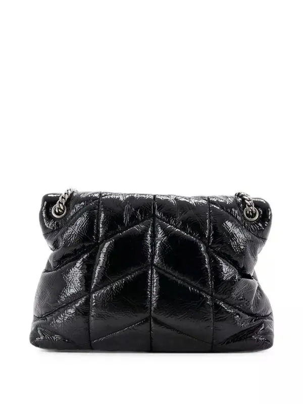 Saint Laurent Loulou Puffer Quilted Patent Medium Shoulder Bag