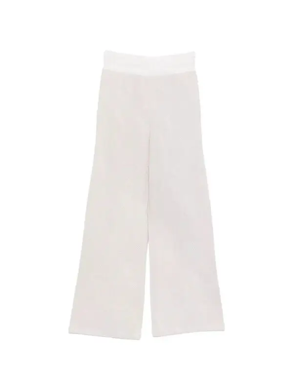 Eleventy Herringbone-knit Drawstring Straight Trousers