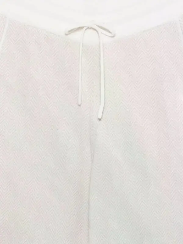 Eleventy Herringbone-knit Drawstring Straight Trousers
