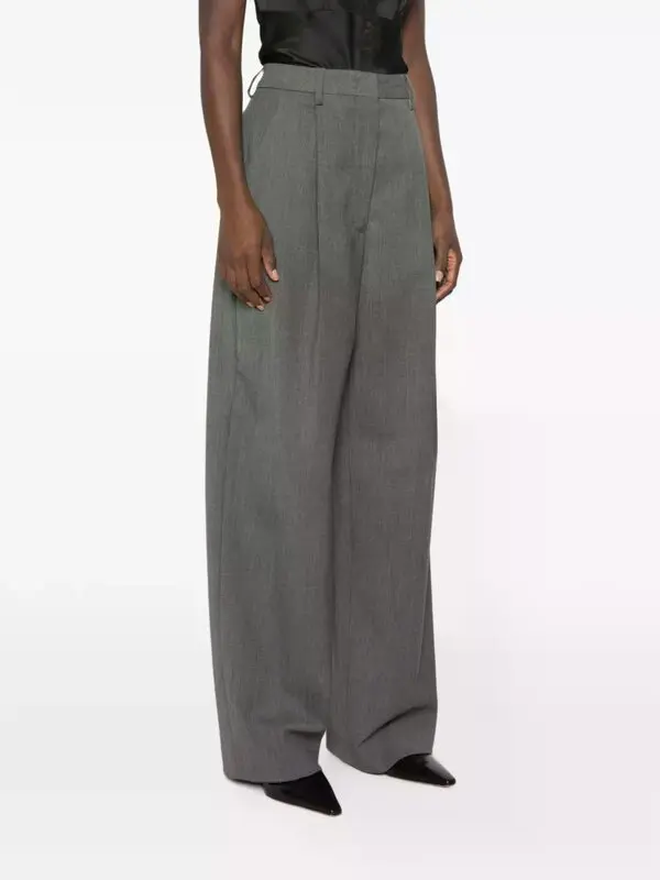 THELATEST E-axel Pleated-design Wide-leg Trousers