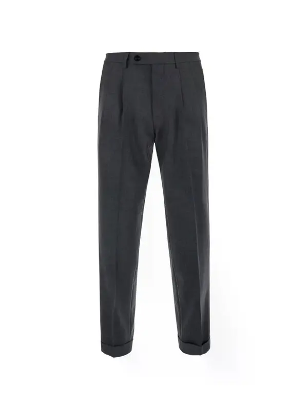 MICHAEL COAL Pleated Turned-up Trousers