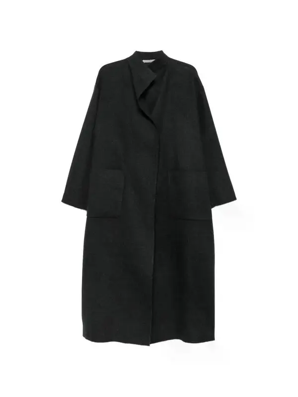 Dusan High-neck Patch-pocket Coat - Grey