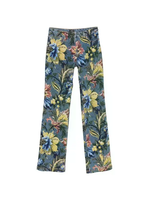 Etro Floral-print Jeans - Blue