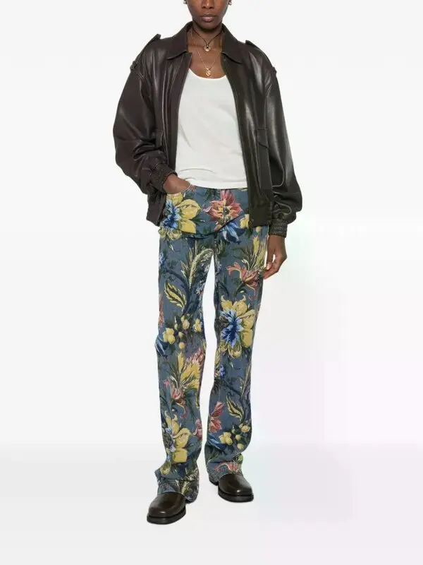Etro Floral-print Jeans - Blue
