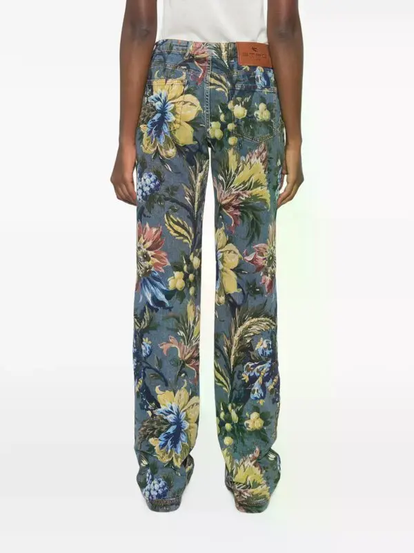 Etro Floral-print Jeans - Blue