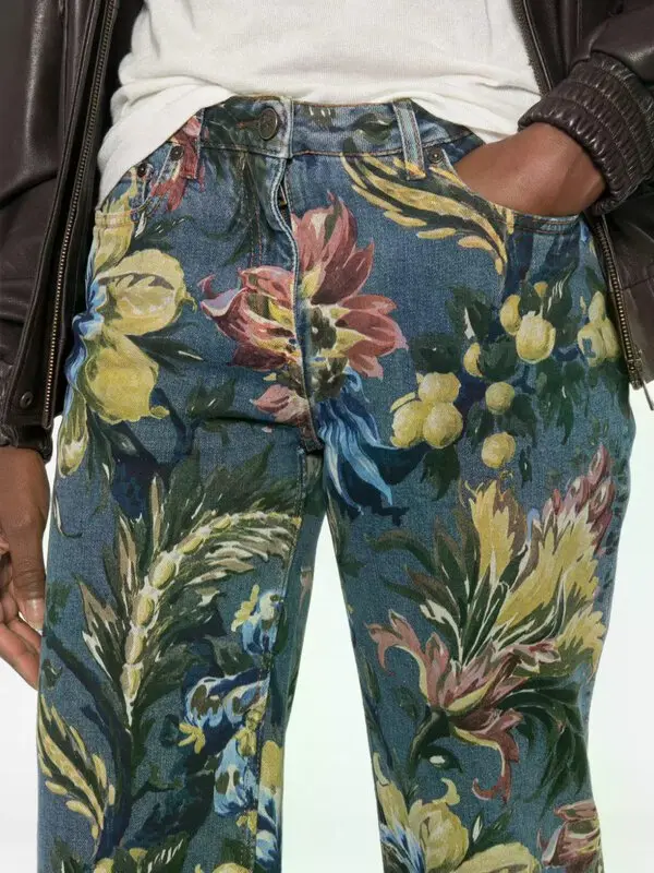 Etro Floral-print Jeans - Blue