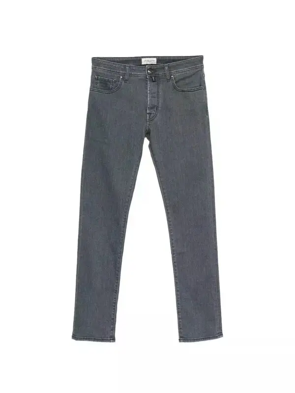 JACOB COHЁN Bard Logo-patch Straight-leg Jeans - Grey