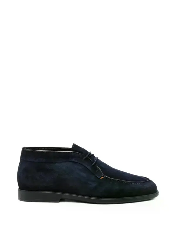 Santoni Malibu Suede Lace-up Loafers