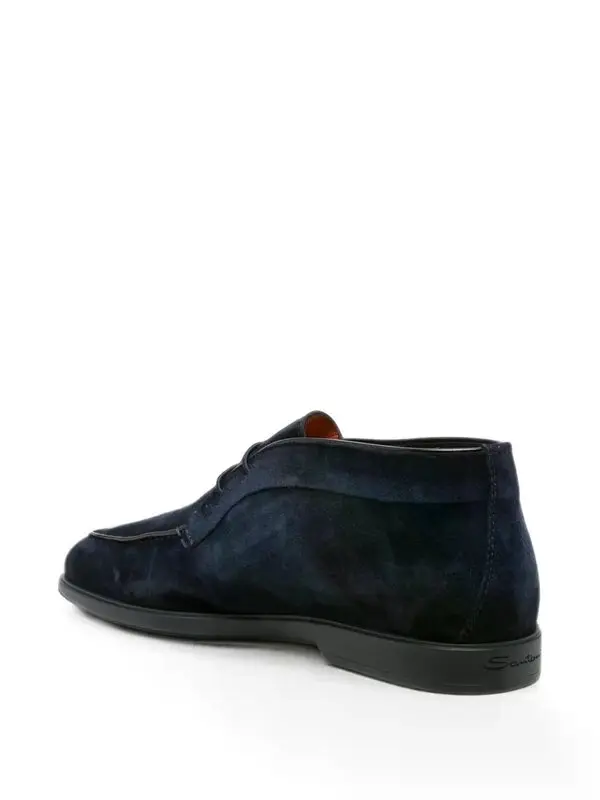 Santoni Malibu Suede Lace-up Loafers