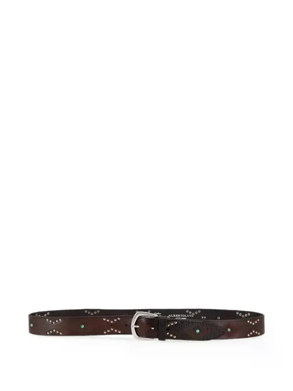 ALBERTO LUTI Stud-embellished Laser-cut Belt